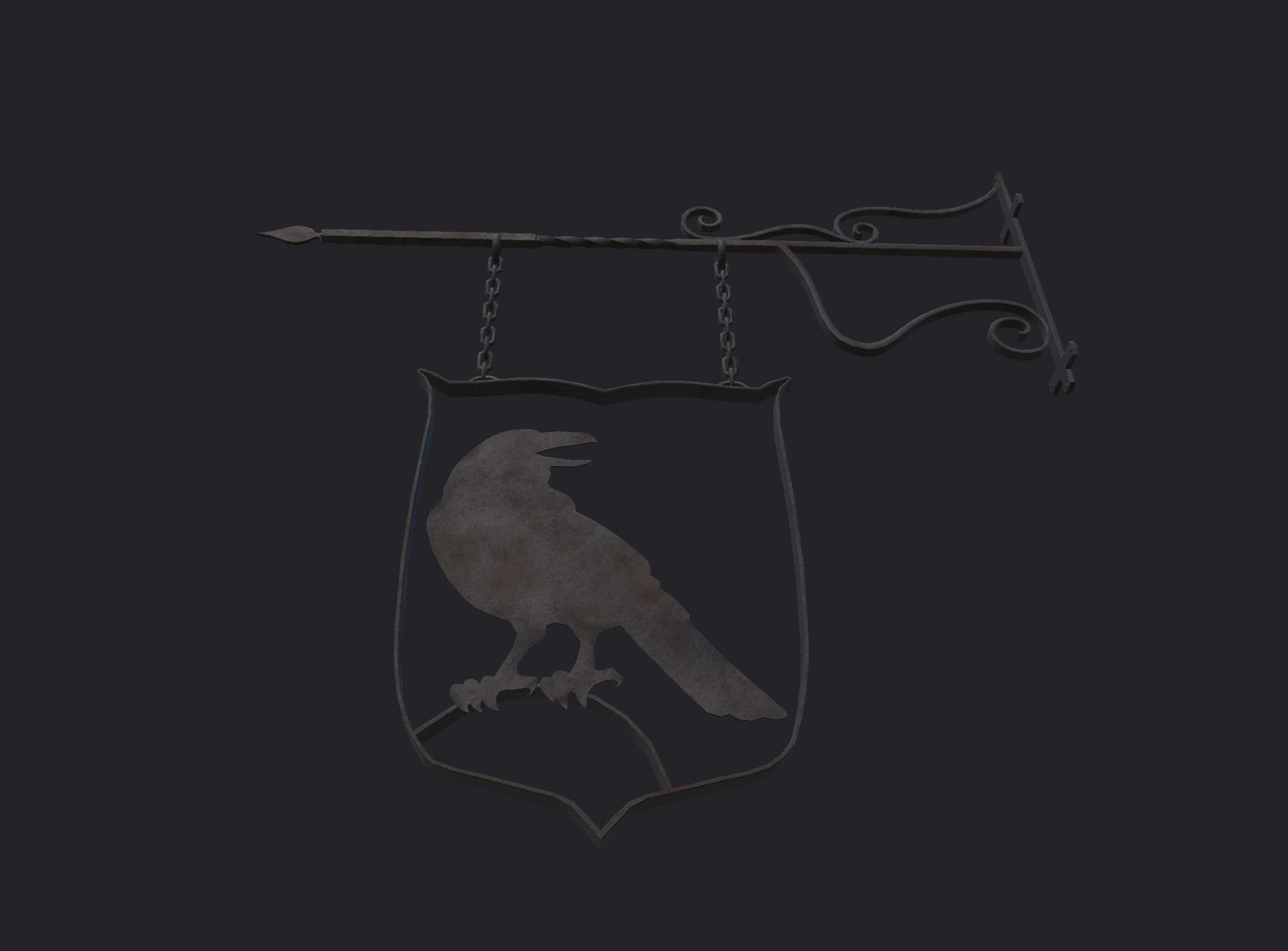 Medieval Raven Guild Sign 3D - TurboSquid 1560318