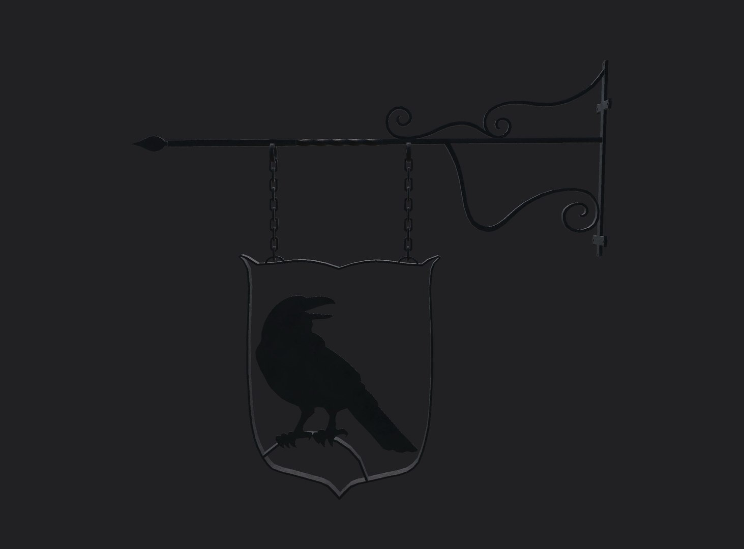 Medieval Raven Guild Sign 3D - TurboSquid 1560318