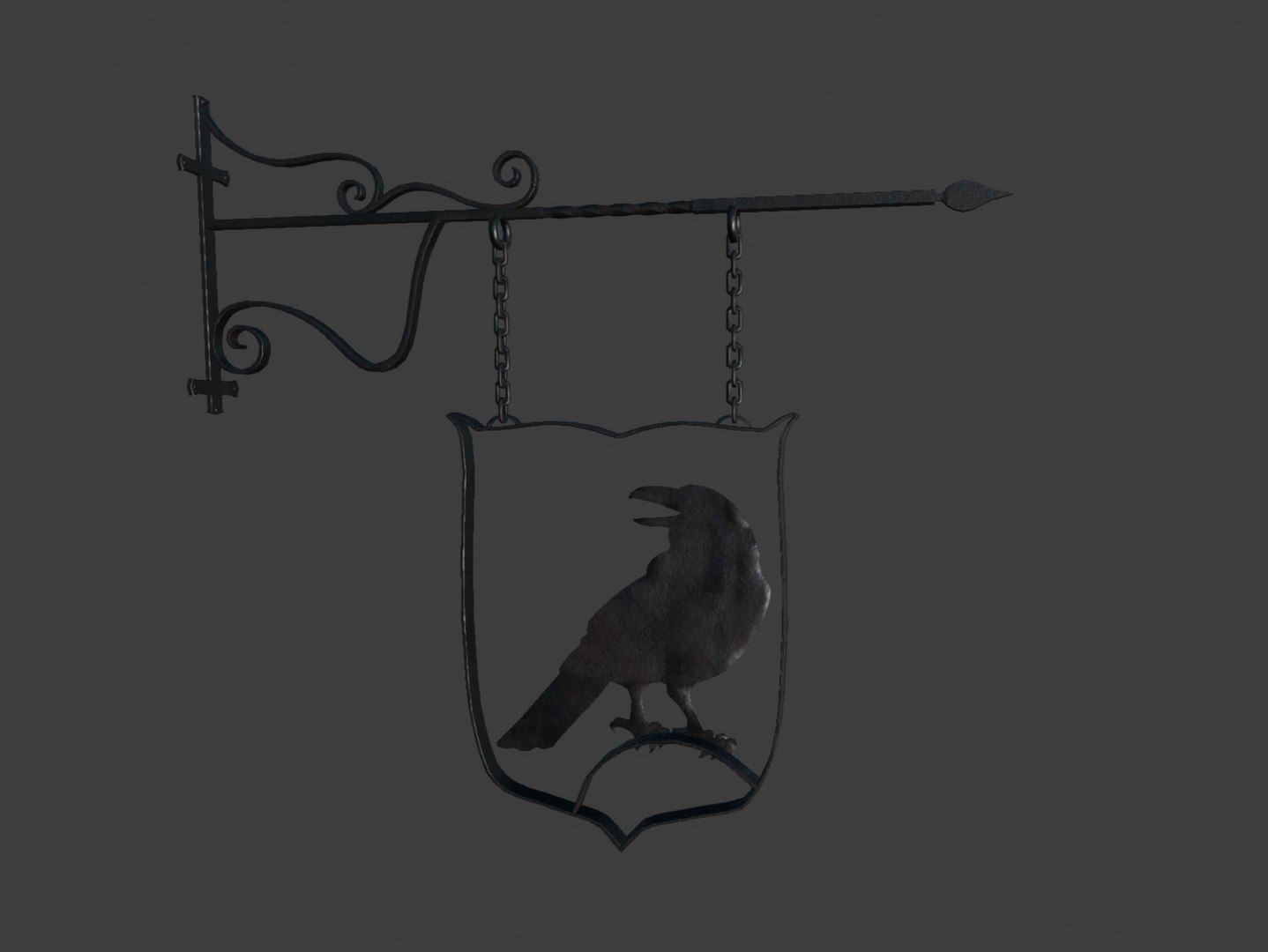Medieval Raven Guild Sign 3D - TurboSquid 1560318