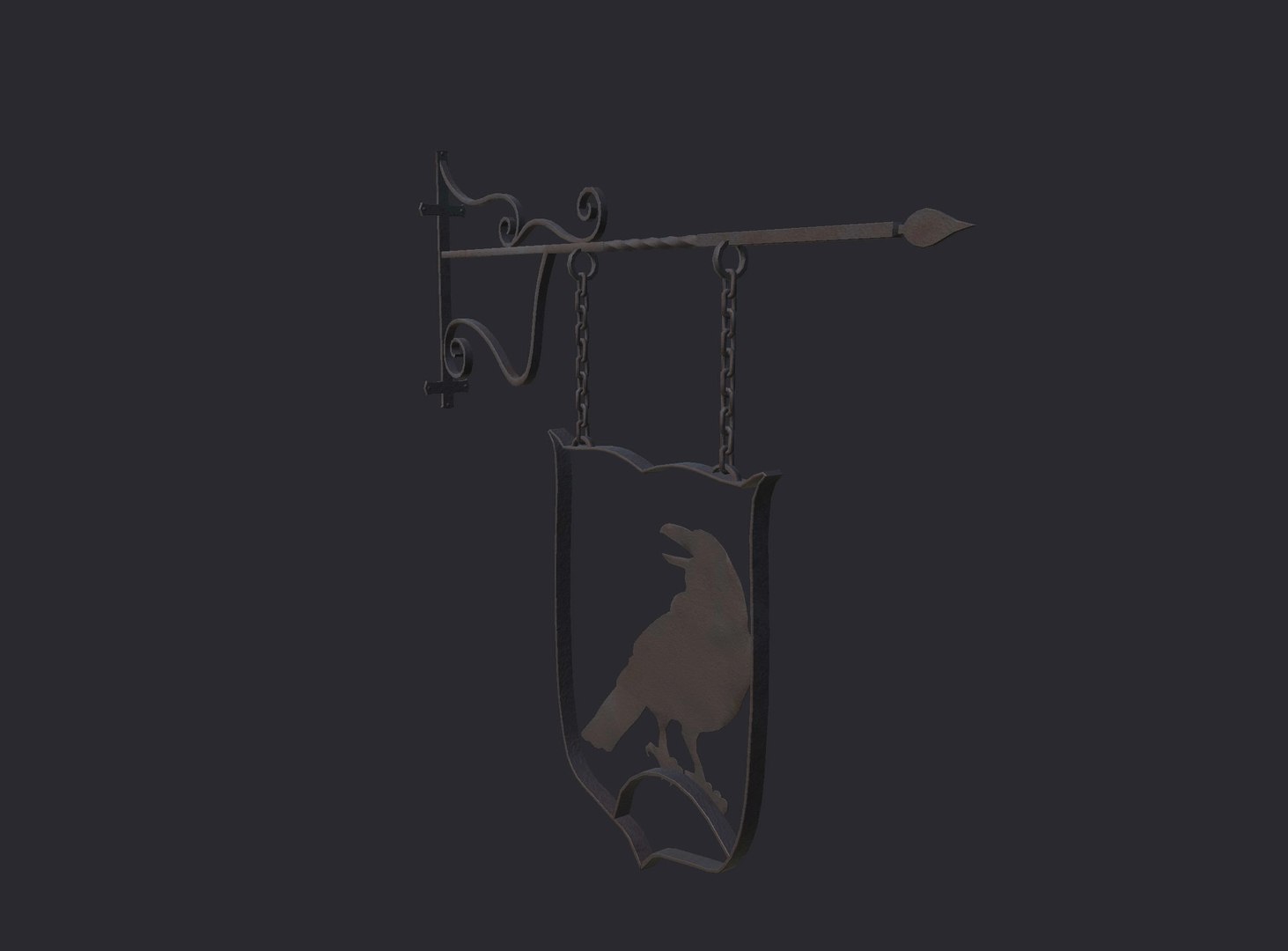 Medieval Raven Guild Sign 3D - TurboSquid 1560318