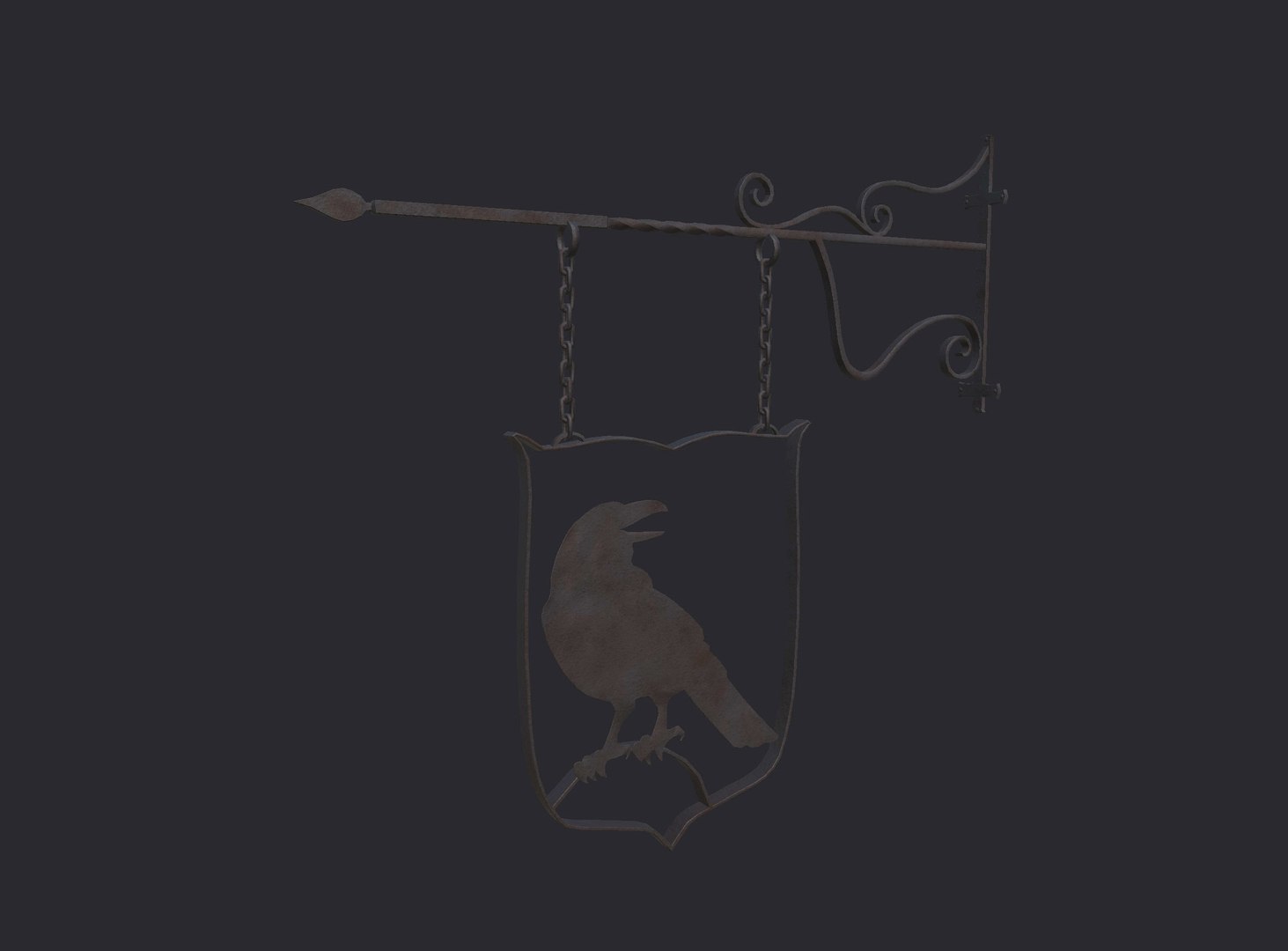 Medieval Raven Guild Sign 3D - TurboSquid 1560318
