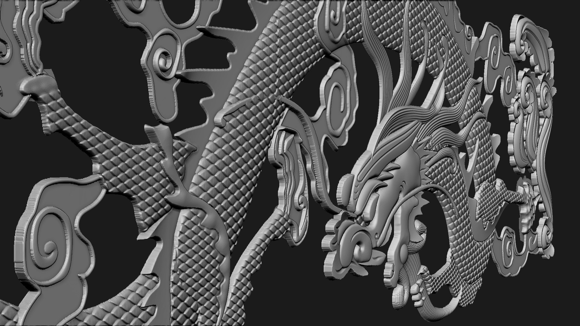 Dragon bas-relief 3D model - TurboSquid 2089438