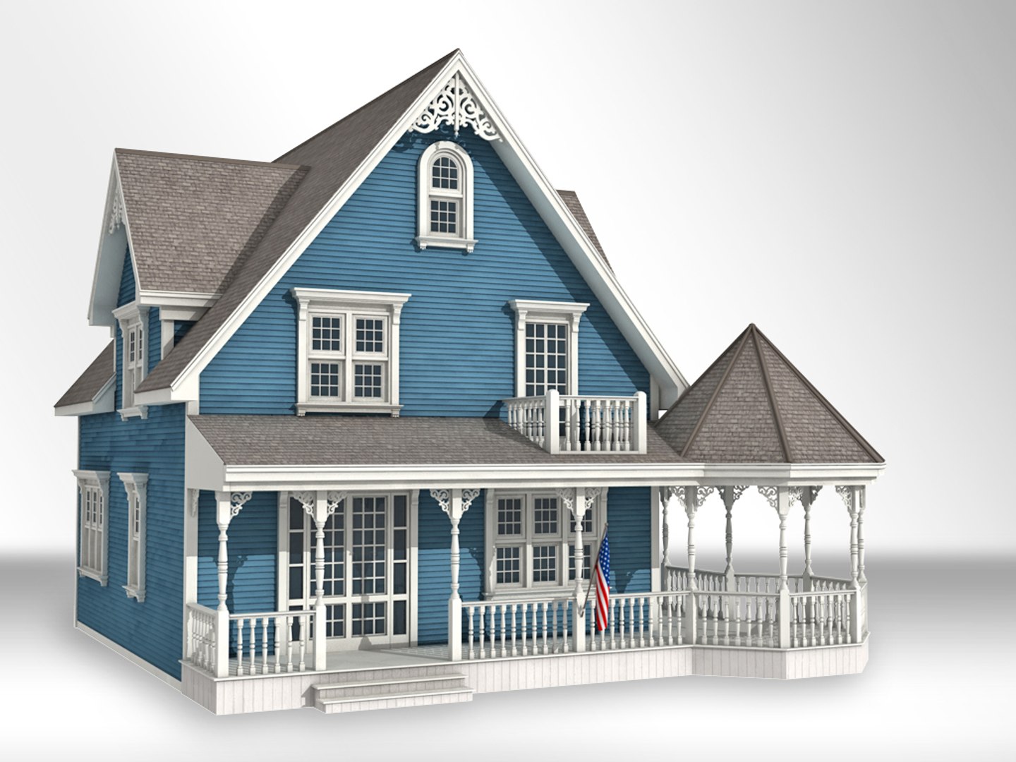 Queen Victorian Style House 3d Model