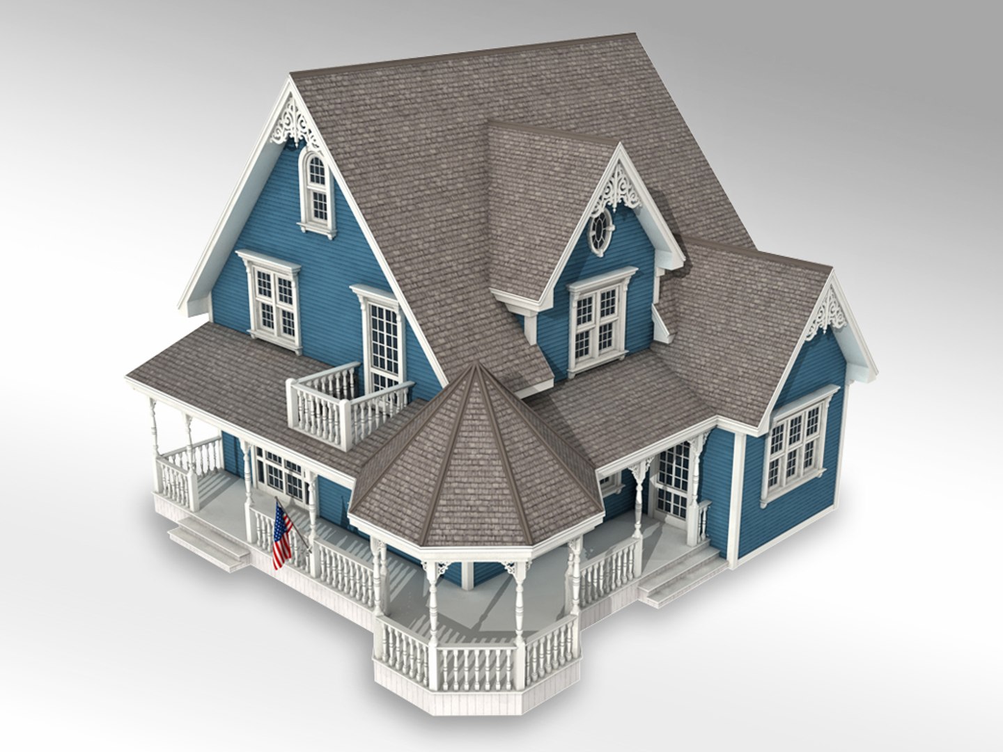 Queen Victorian Style House 3d Model