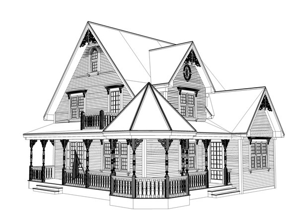 queen victorian style house 3d model