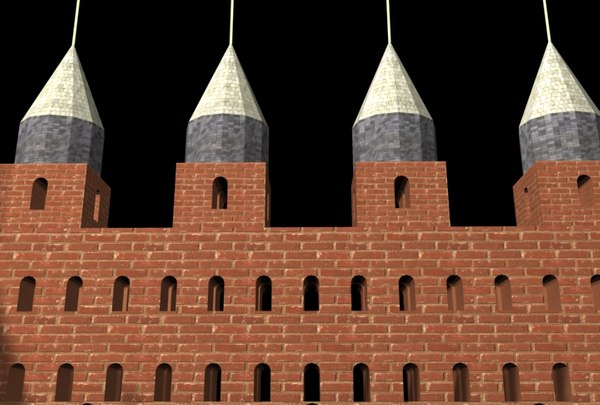 free castle autocad 3d model