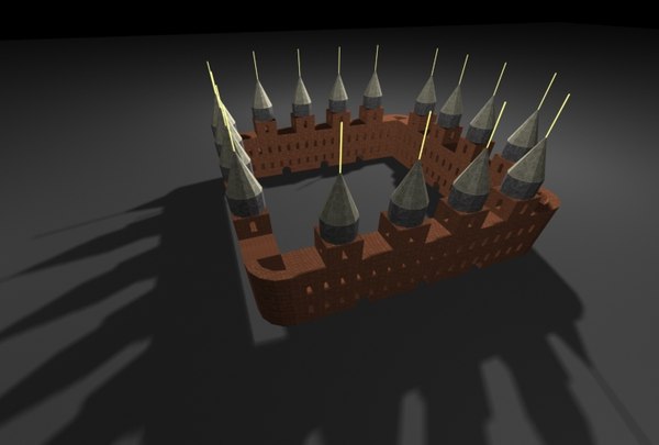 free castle autocad 3d model