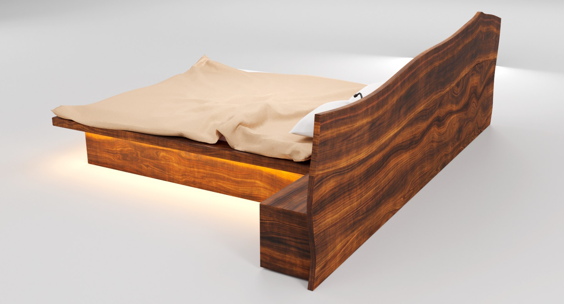 Wooden Hard Massive Bed Interior 3D - TurboSquid 1265018