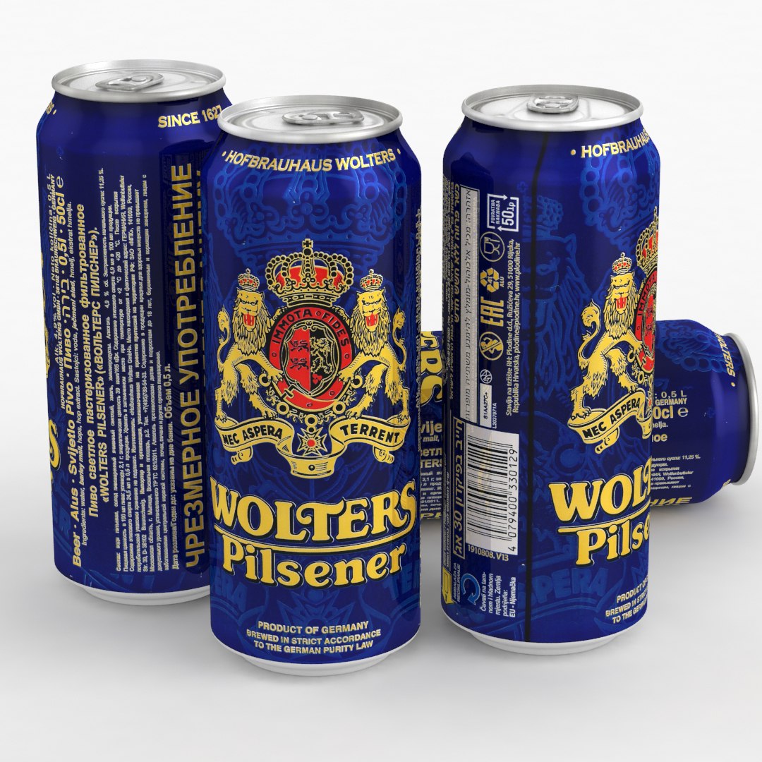 Beer Can Wolters Pilsener 500ml 2021 3D model - TurboSquid 1763361