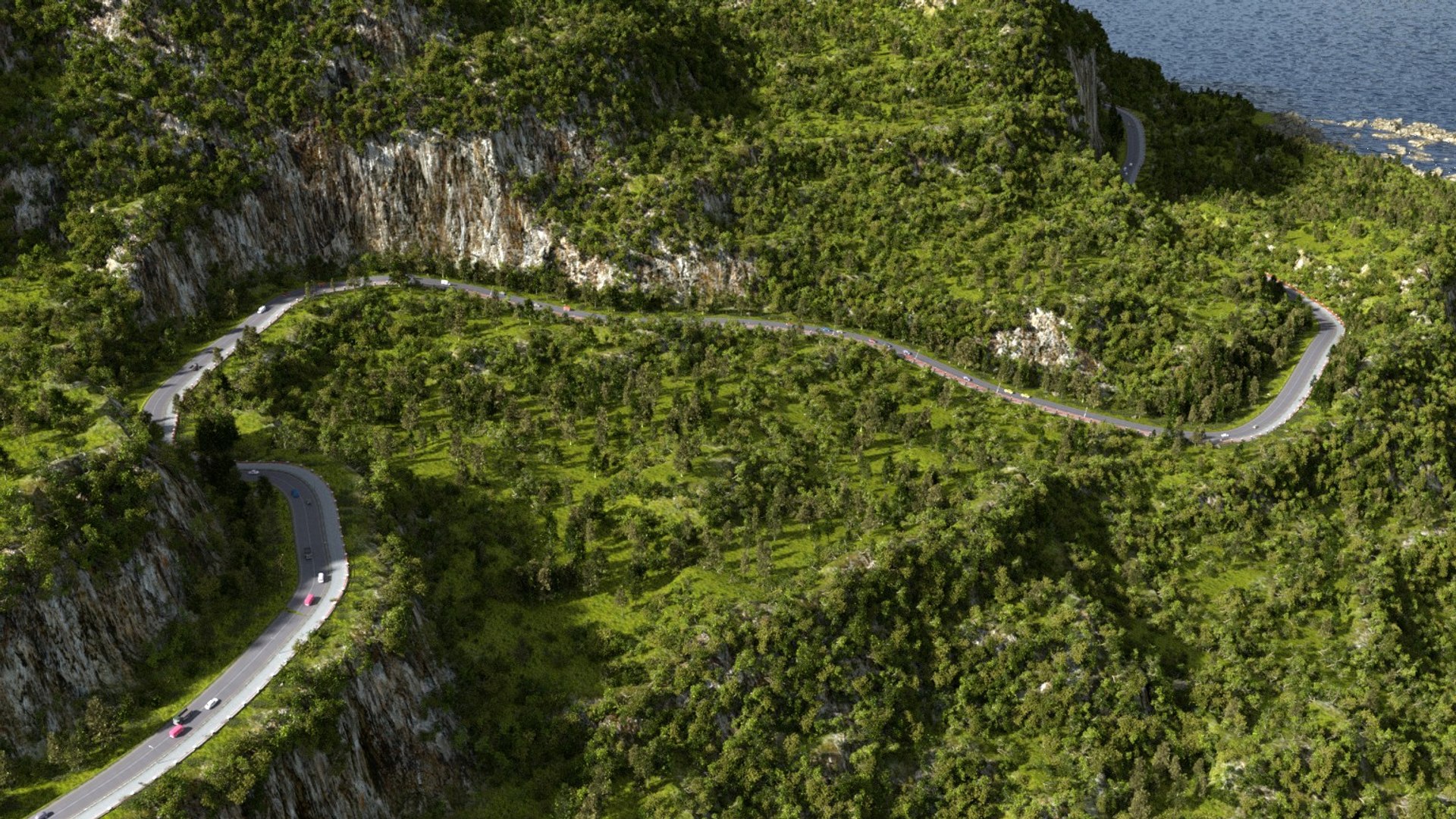 3D Scene Coast Road Blender - TurboSquid 1371198