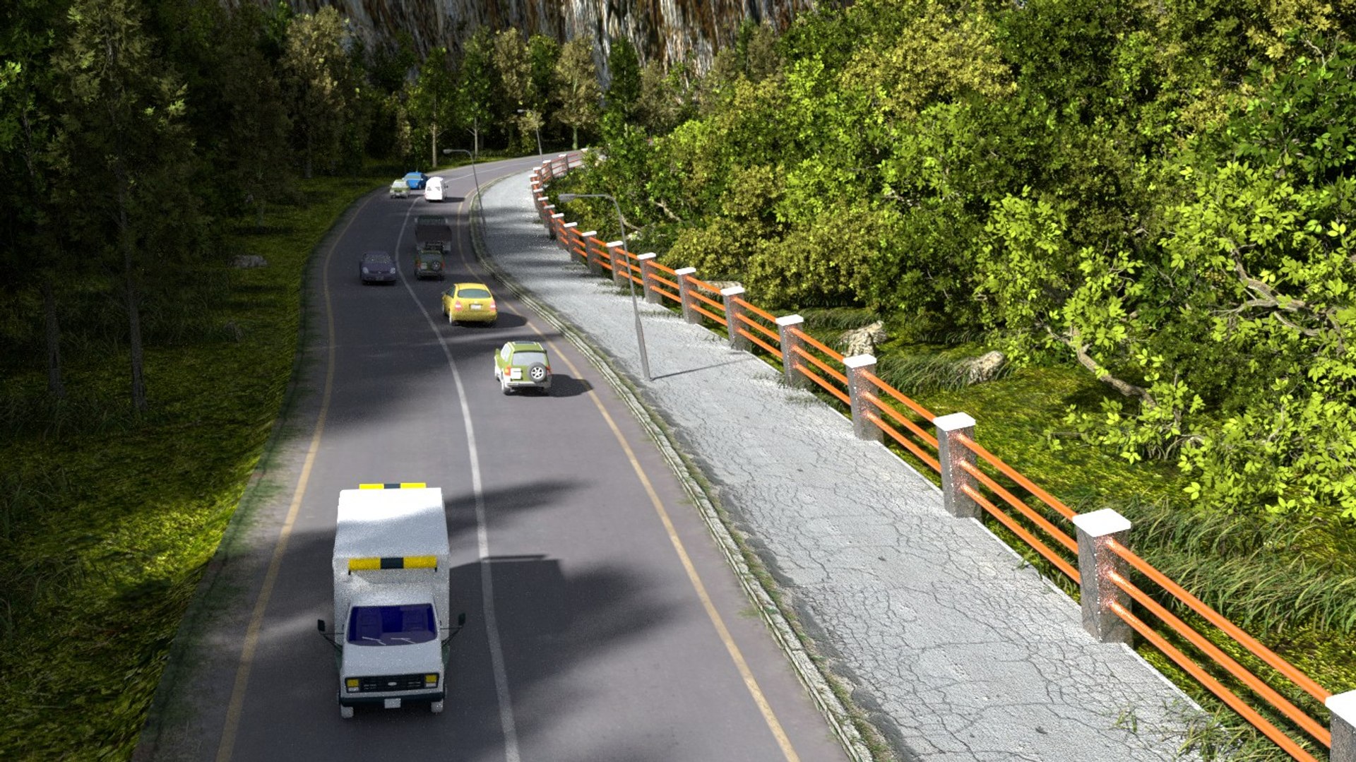 3D Scene Coast Road Blender - TurboSquid 1371198