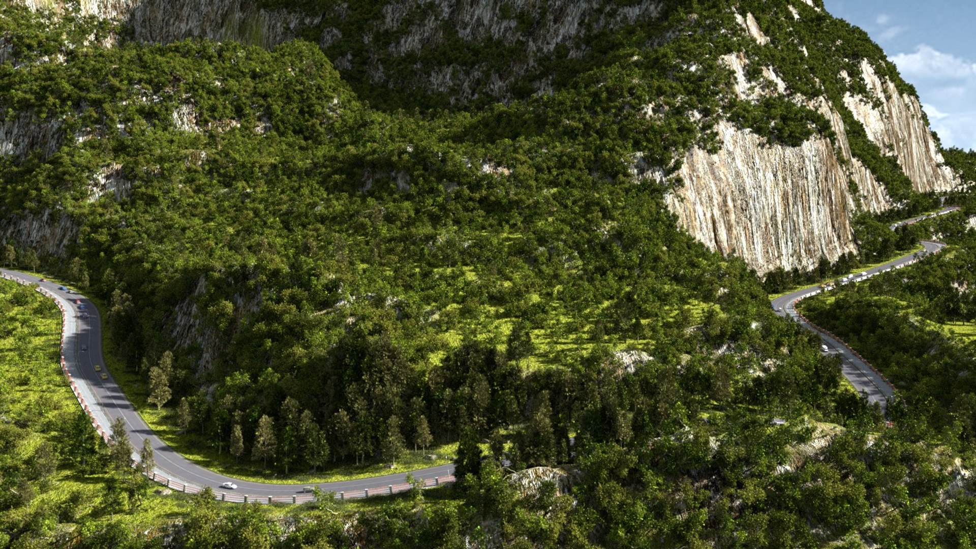 3D Scene Coast Road Blender - TurboSquid 1371198