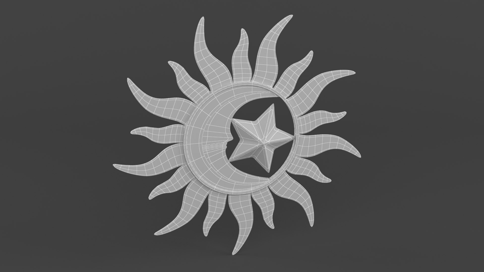 3D Sun Moon Wall Decoration Model - TurboSquid 2055316