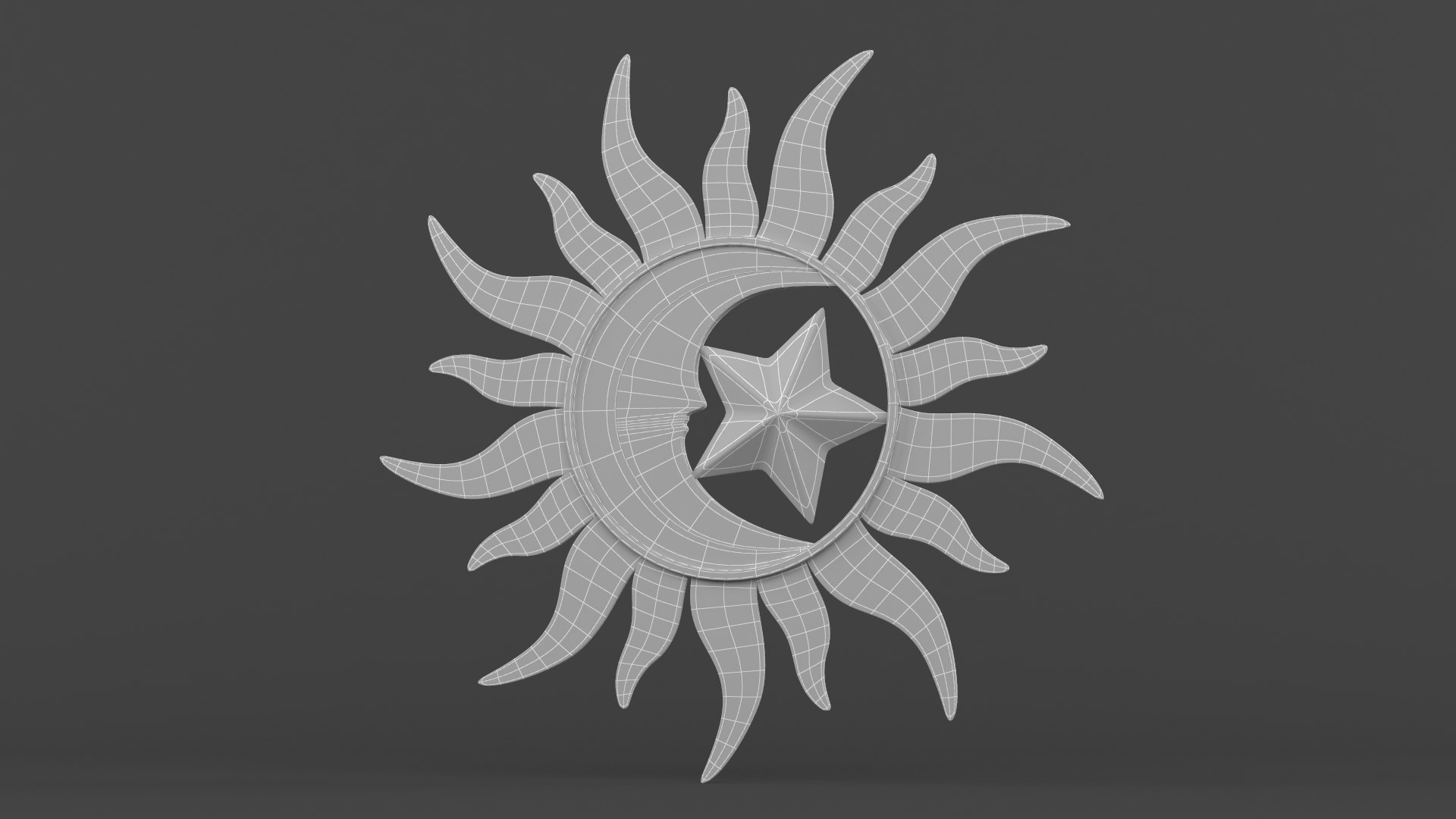 3D Sun Moon Wall Decoration Model - TurboSquid 2055316
