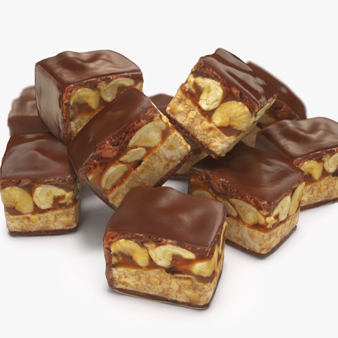 3d Model Snickers Candy Bar Pieces