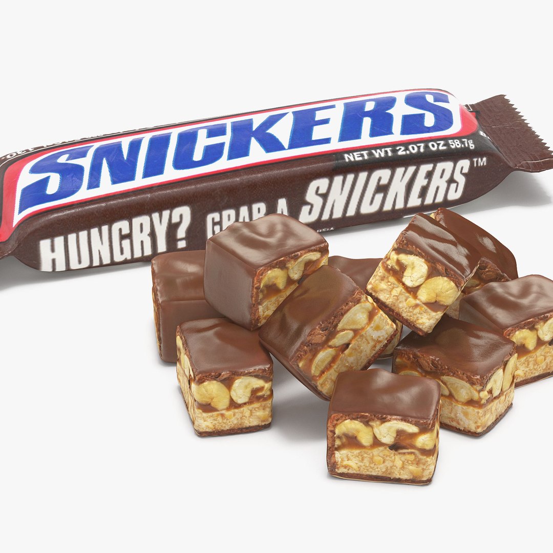 3d Model Snickers Candy Bar Pieces
