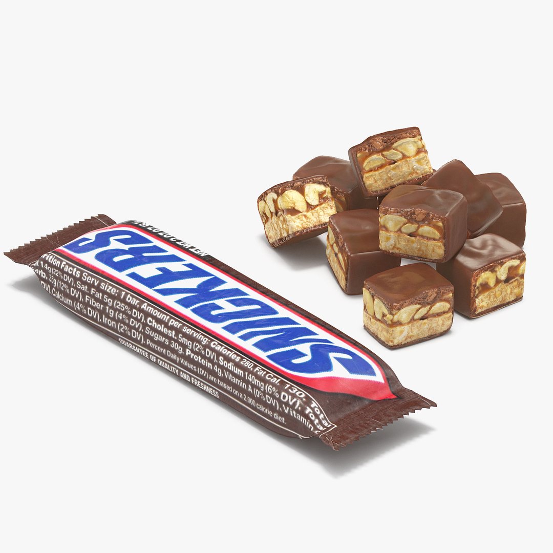 3d Model Snickers Candy Bar Pieces