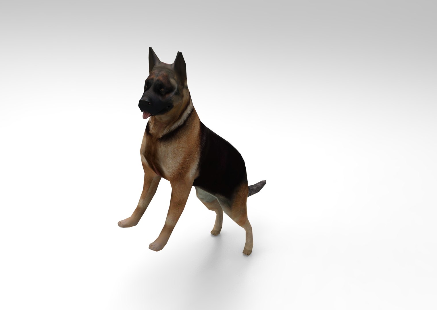 3d german shepherd dog rigged model