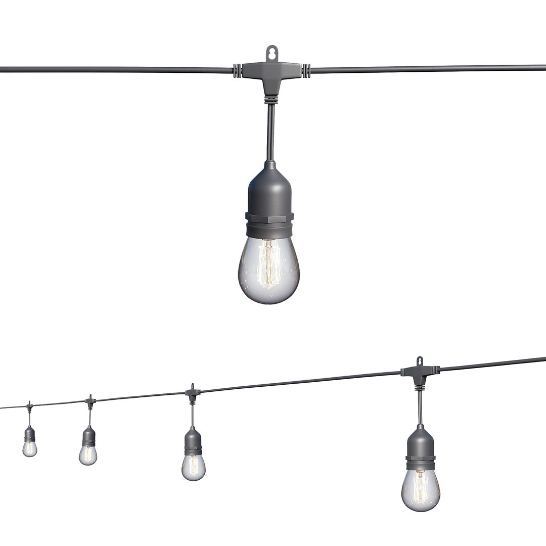 String Lights Edison Lamps model - TurboSquid 1719324