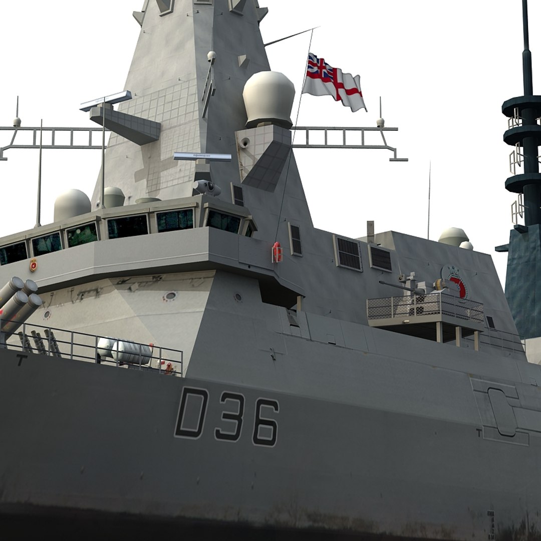 3d hms defender d36 type 45