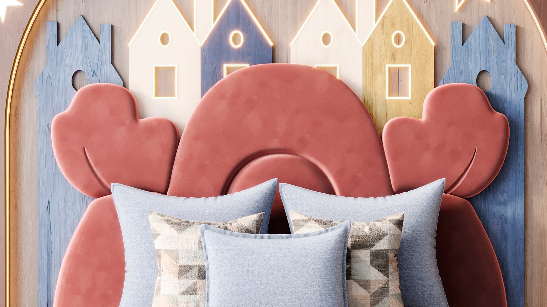 3D Baby Cot With Pillows Decor - TurboSquid 2312623