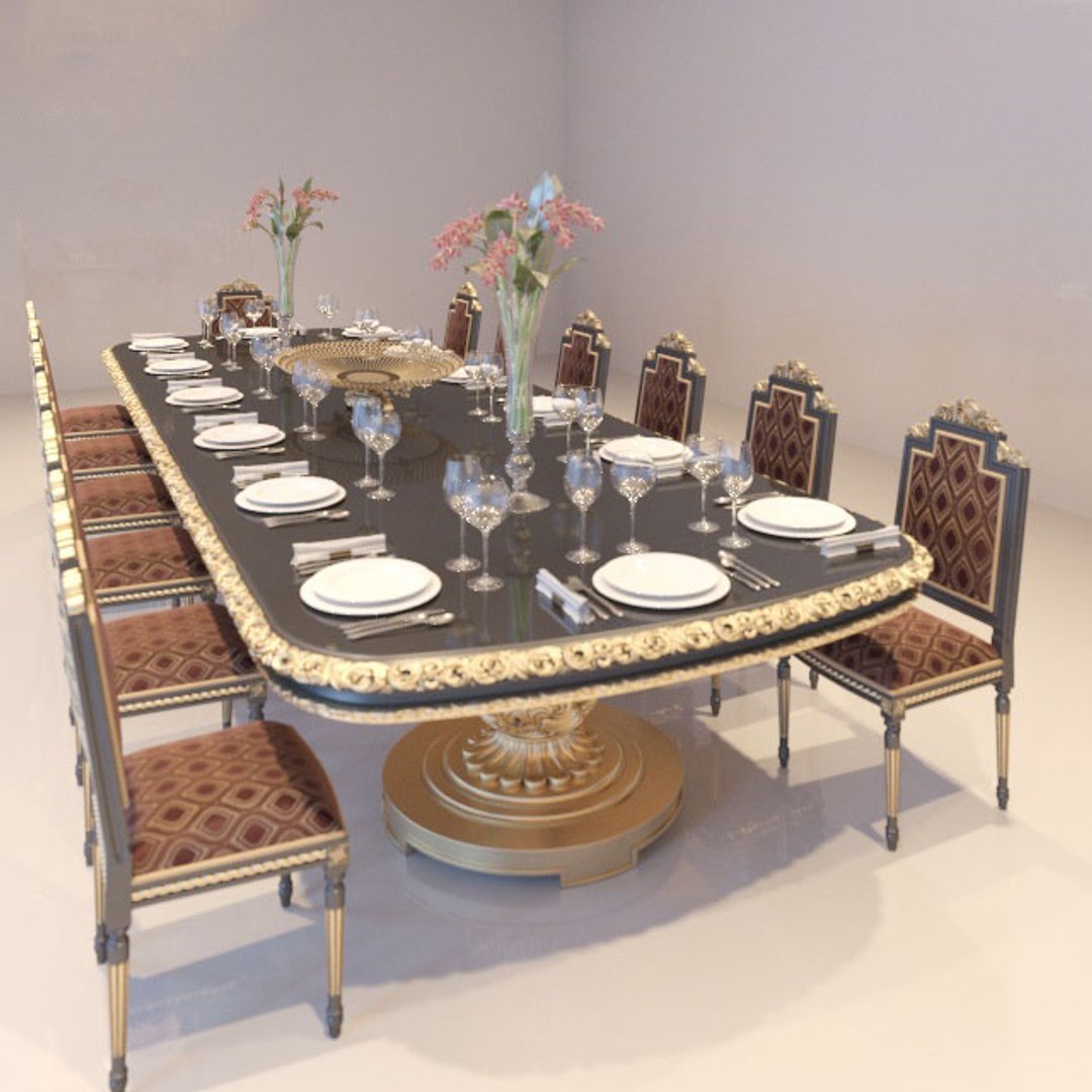 Classic table 3D - TurboSquid 1282734