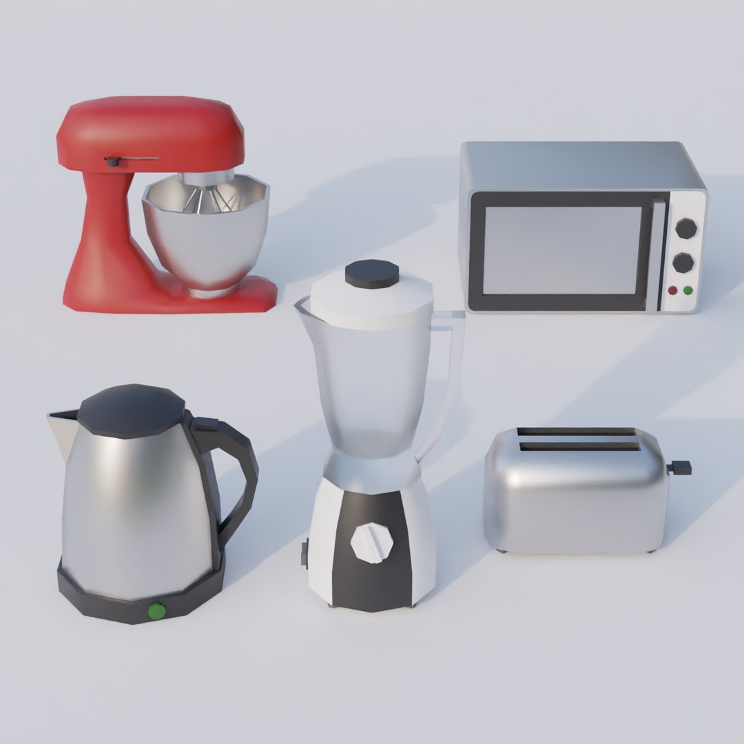 Low Poly Small Kitchen Appliances 3D Model - TurboSquid 1924822