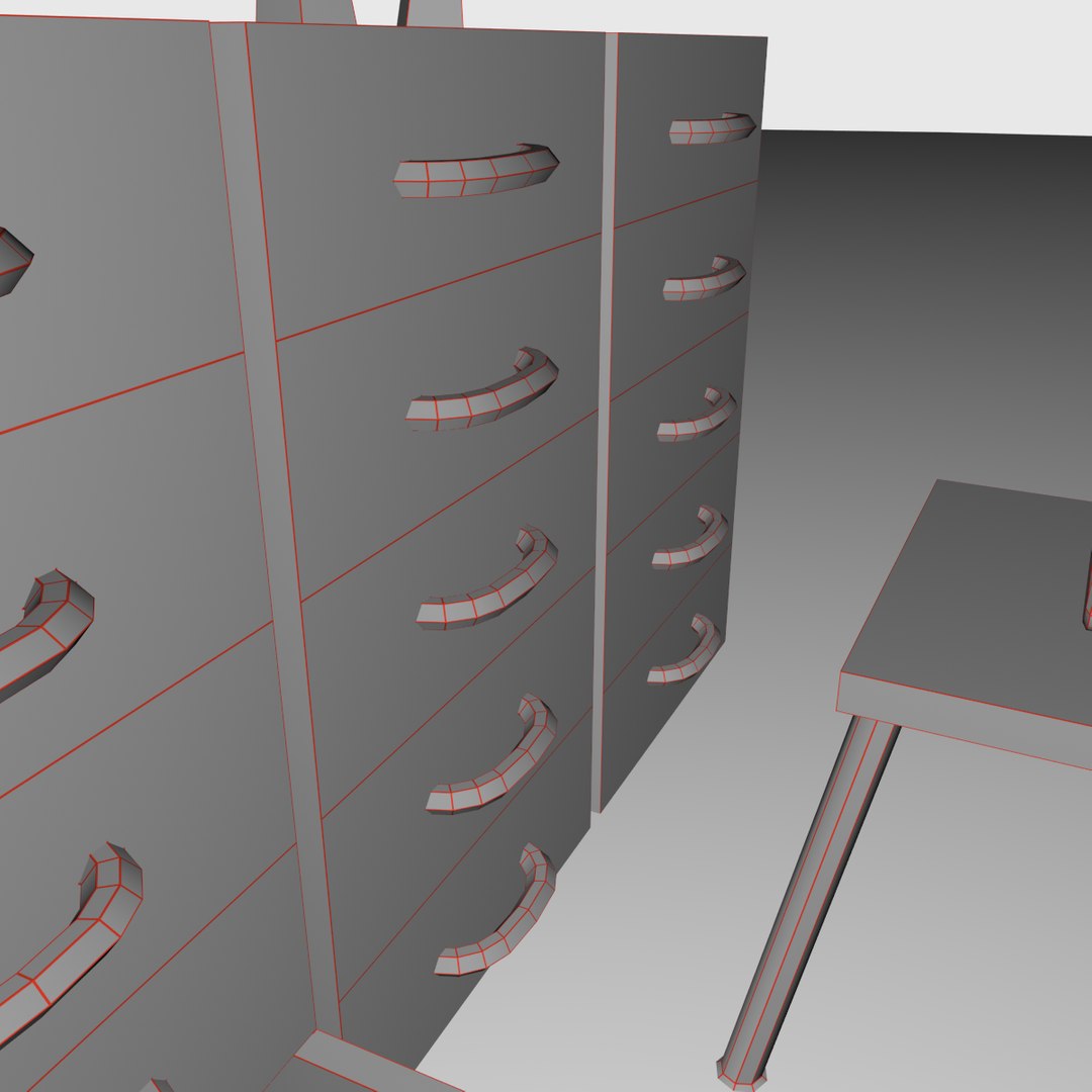 Office Element Drawers 3d Model