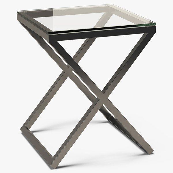 modelo 3d End Table Cuadrado Metal / Vidrio 019 - TurboSquid 1391492
