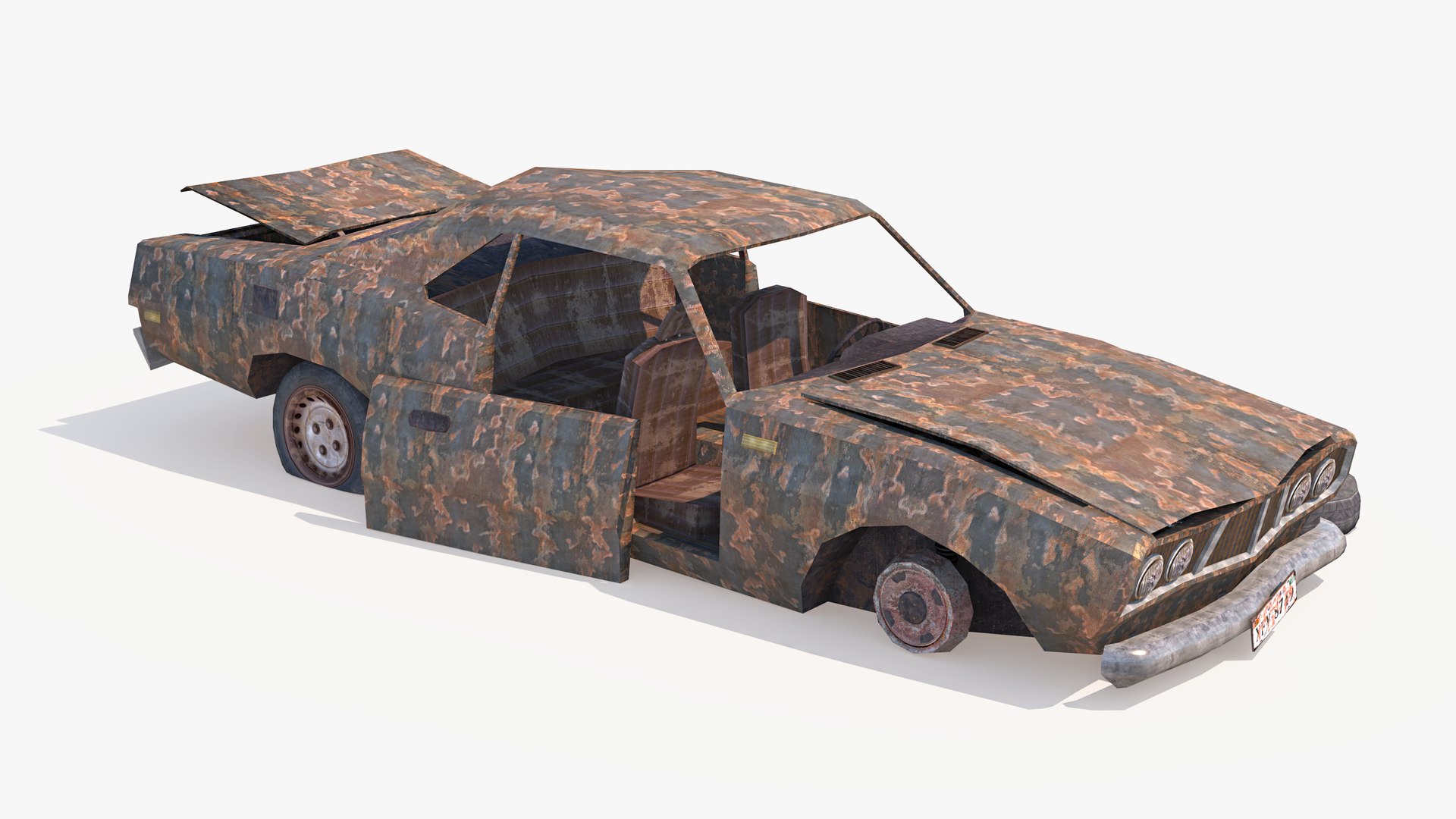 3D Model Abandoned Rusty Car - TurboSquid 2253910