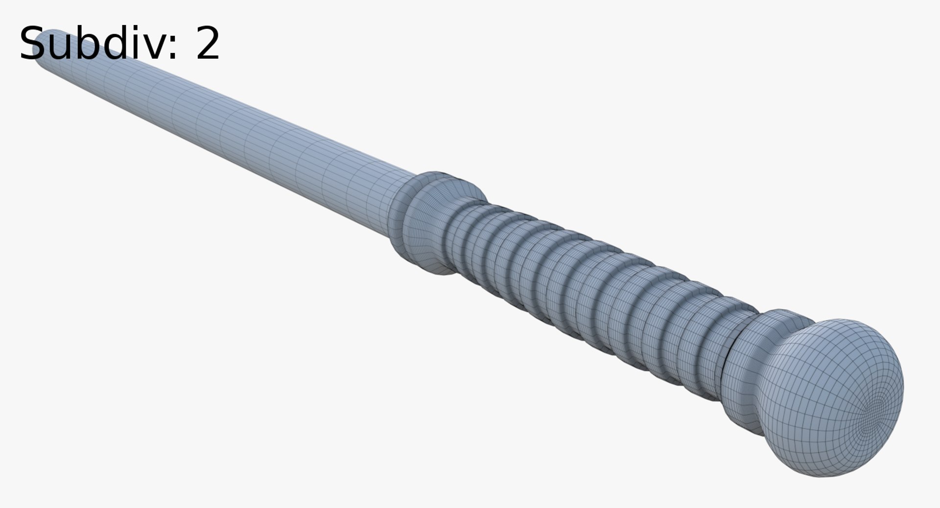 3d Subdivision Police Baton Model