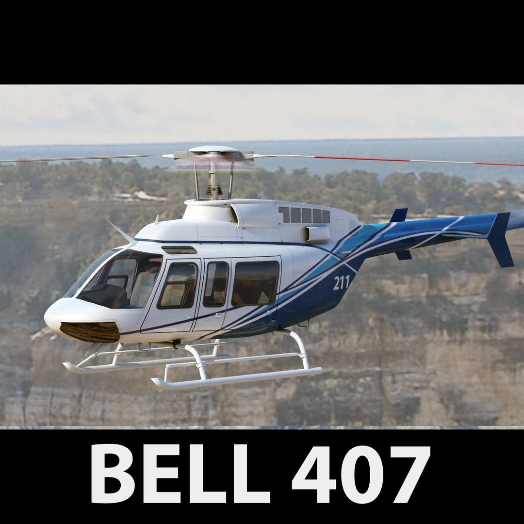 Bell 407 Helicopter 3d Model