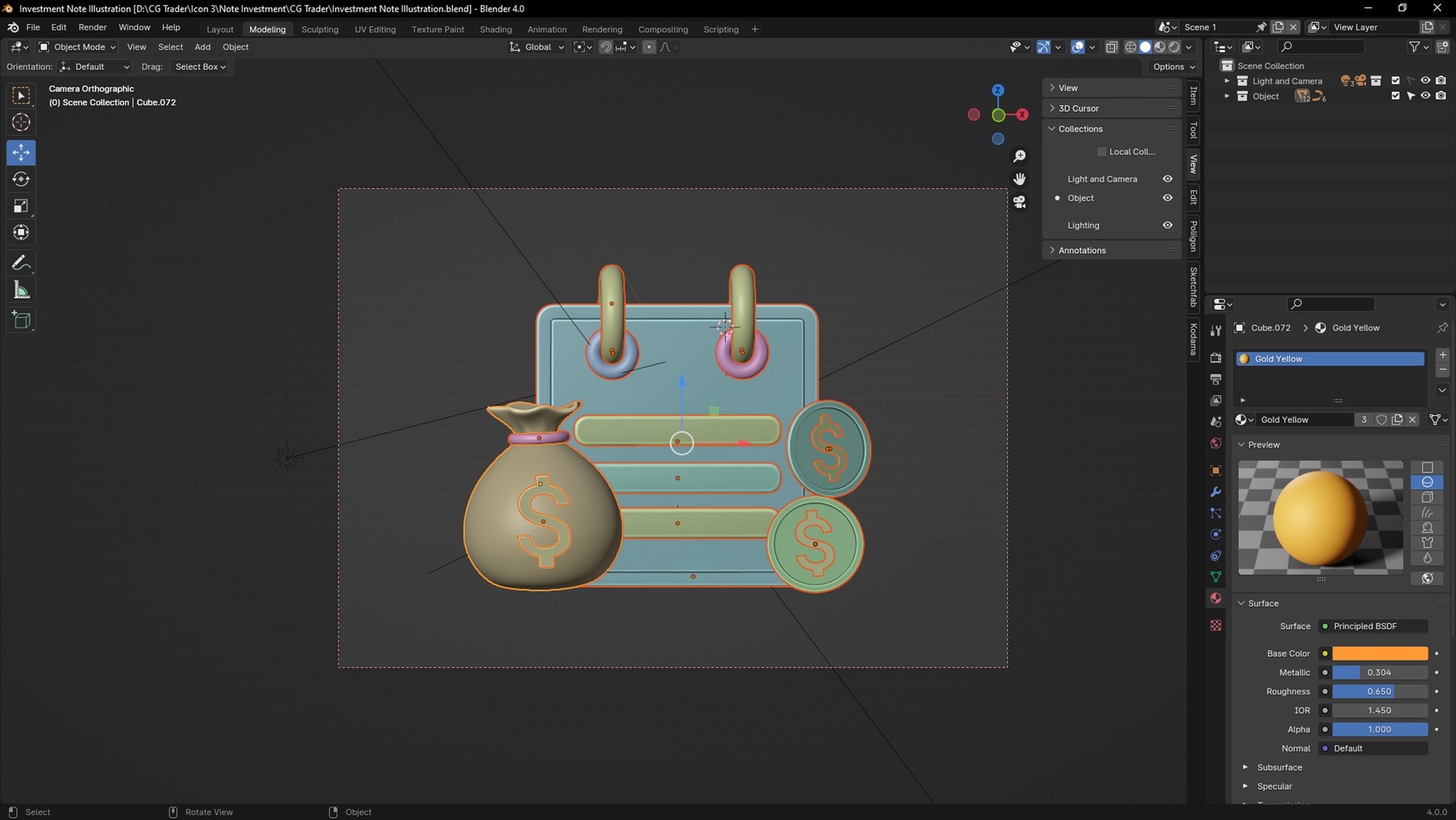 3D Investment Note Illustration 3D Icon Illustration - TurboSquid 2229982