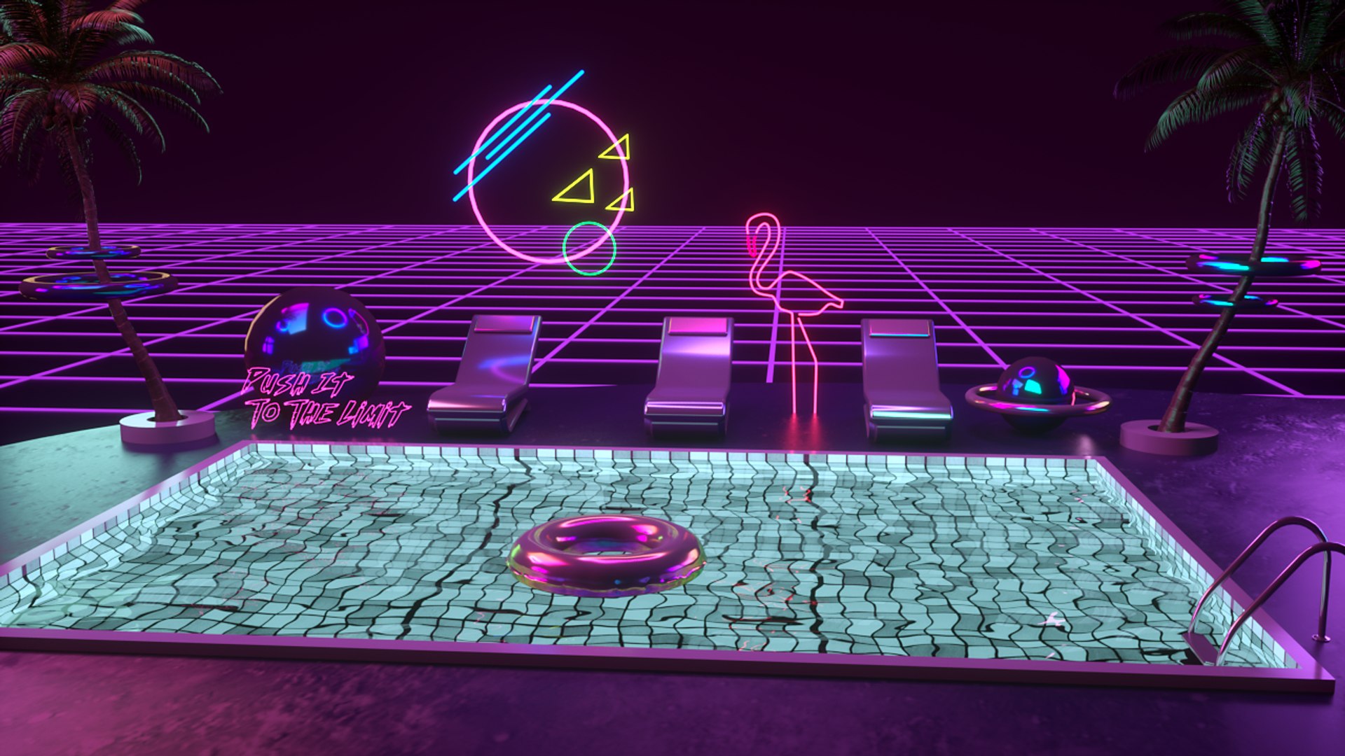 3D Model Vapor Retro Scene - TurboSquid 1628154