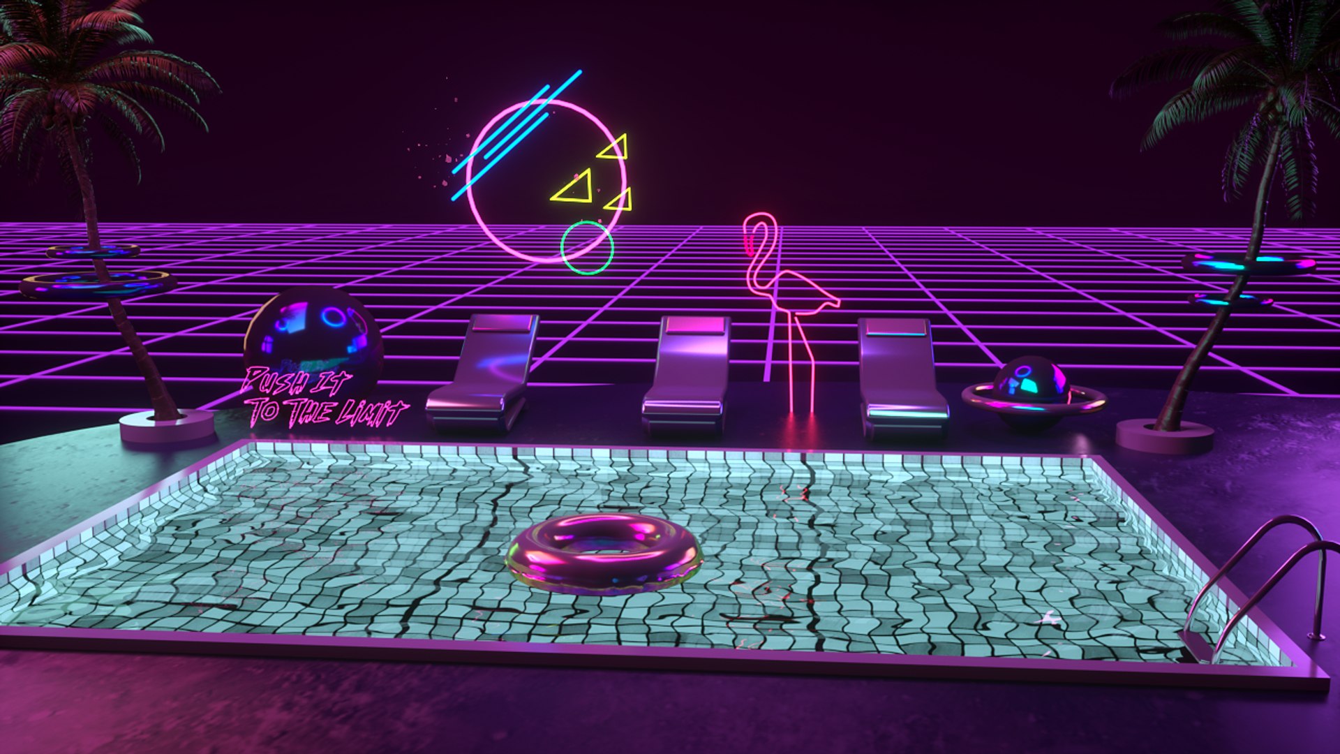 3D Model Vapor Retro Scene - TurboSquid 1628154