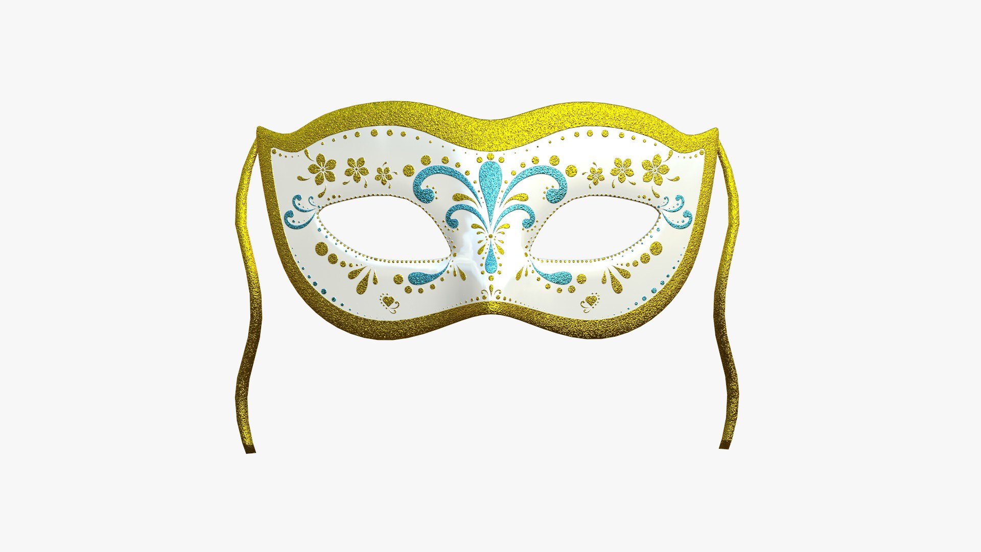 3D Carnival Mask C02 White Gold - Costume Character Design - TurboSquid ...