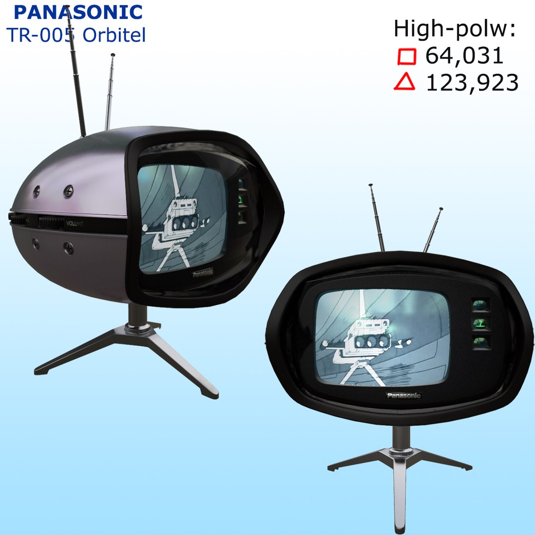 Retro Tv Panasonic Tr-005 3d Fbx