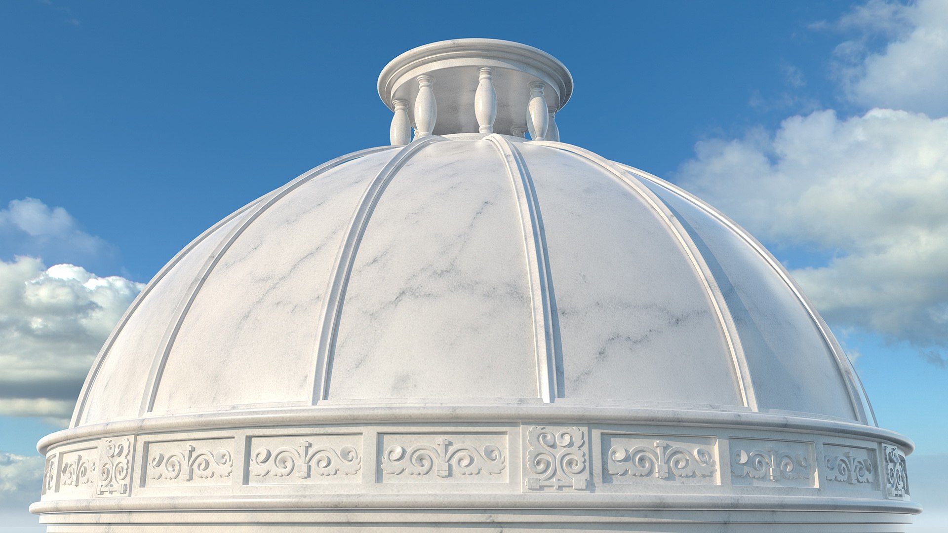 3D Antique Marble Dome Model - TurboSquid 1610819