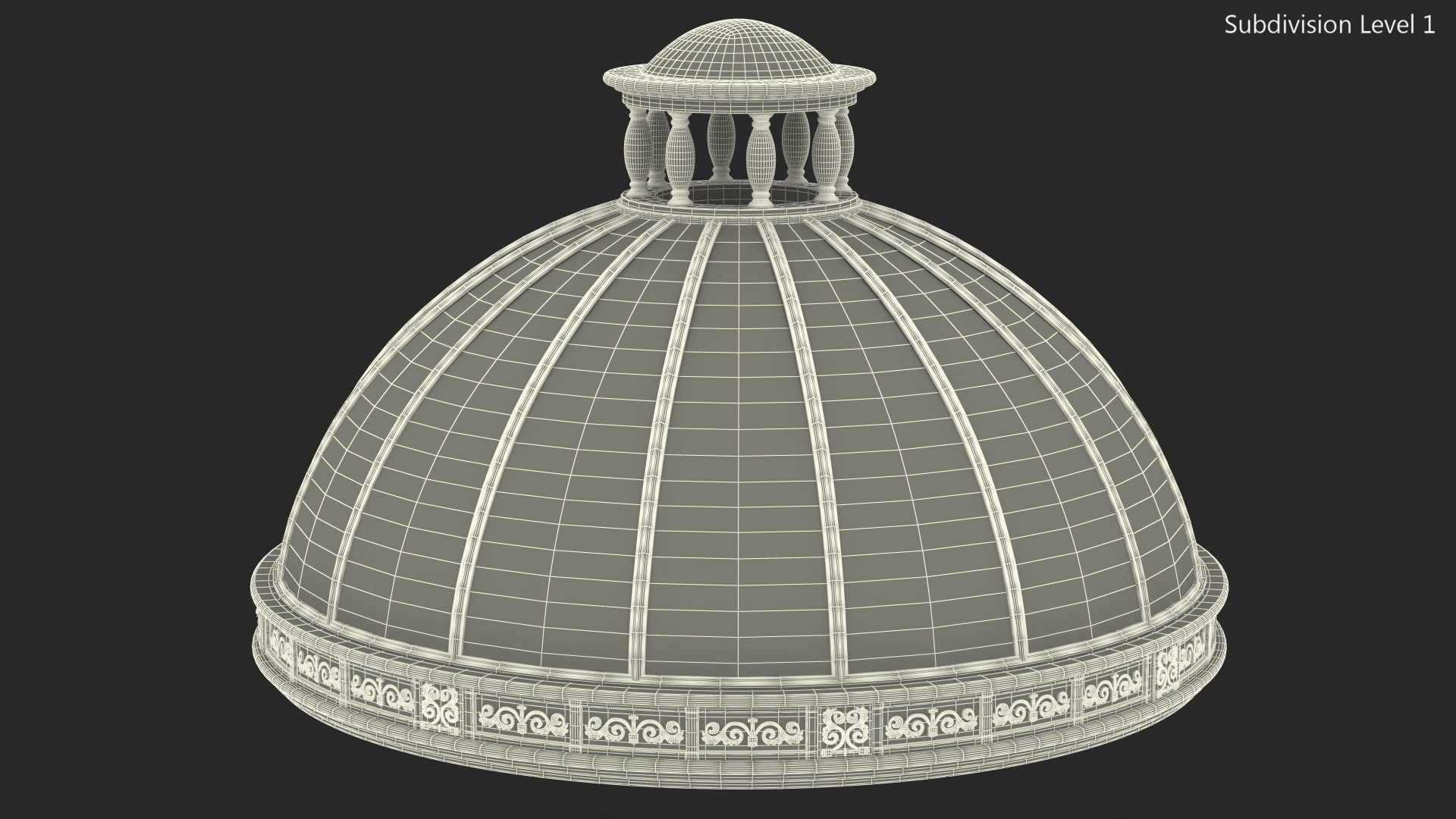 3D Antique Marble Dome Model - TurboSquid 1610819