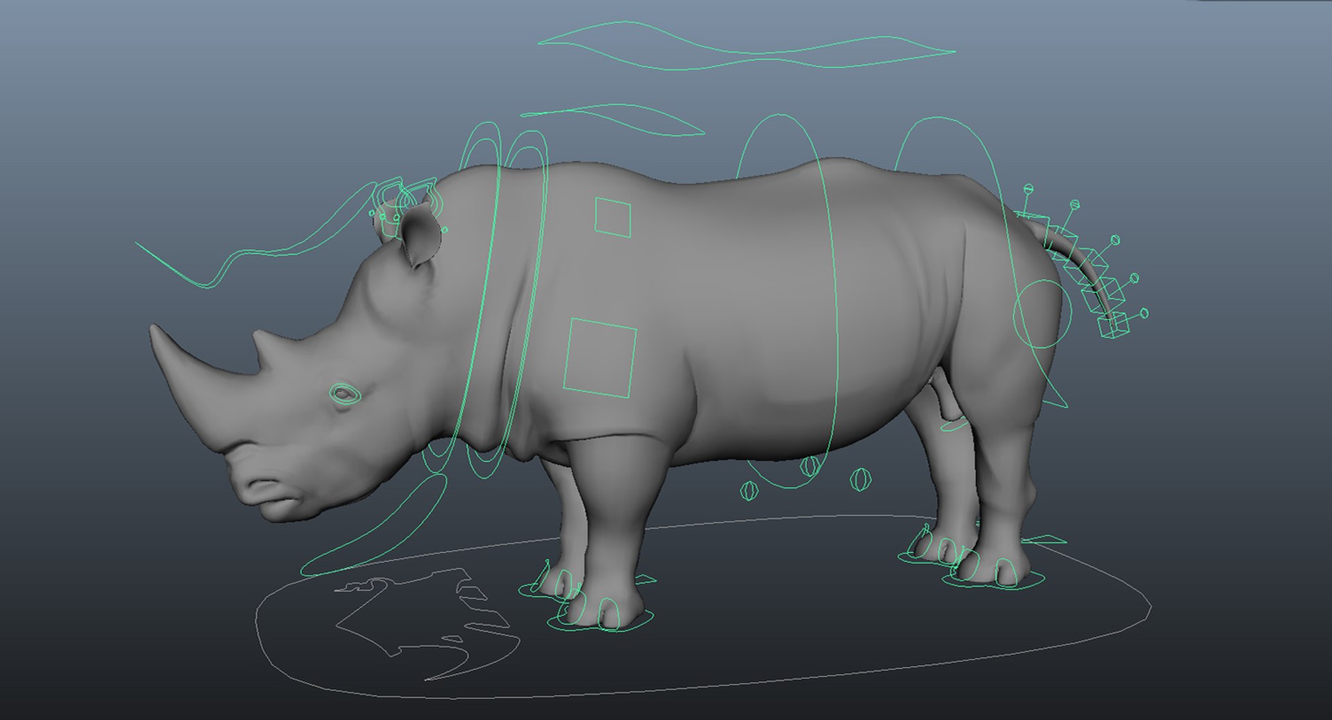 3D big rhino rigged - TurboSquid 1344926