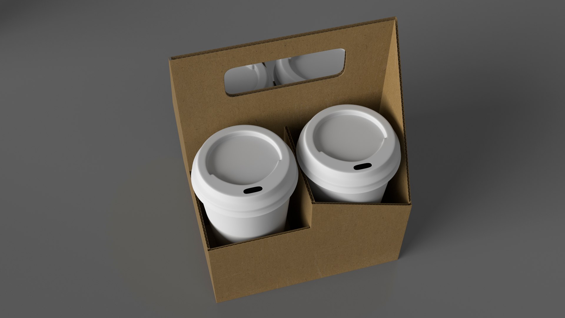 3D Paper Cup Holder With Cups Model - TurboSquid 2198567