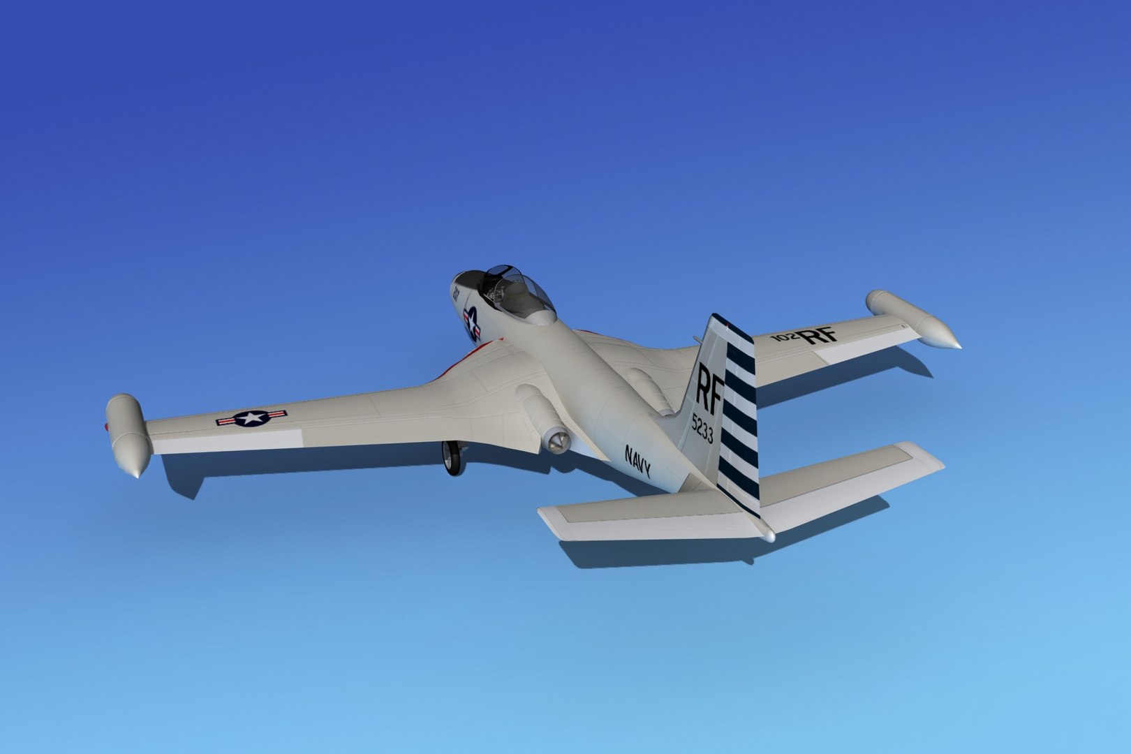 3d Model Of Cockpit F2h Banshee Jet Fighter