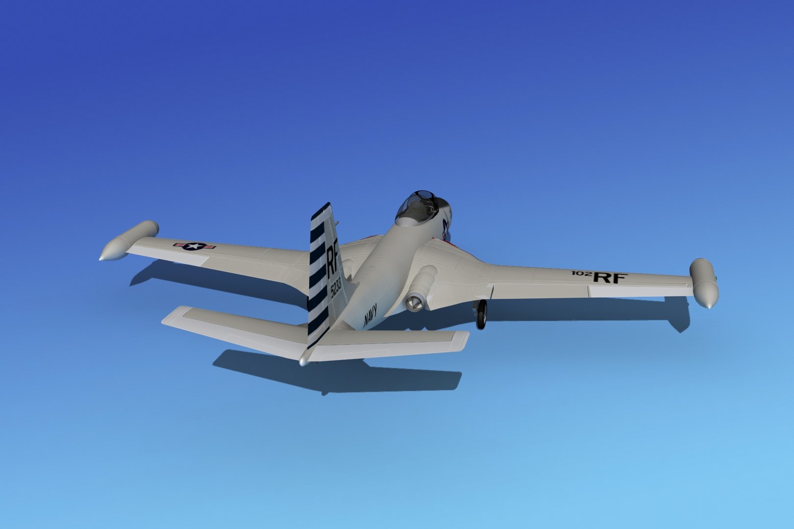 3d Model Of Cockpit F2h Banshee Jet Fighter
