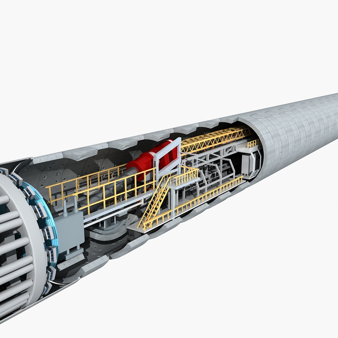 Tunnel boring machine tbm 3D model - TurboSquid 1380738