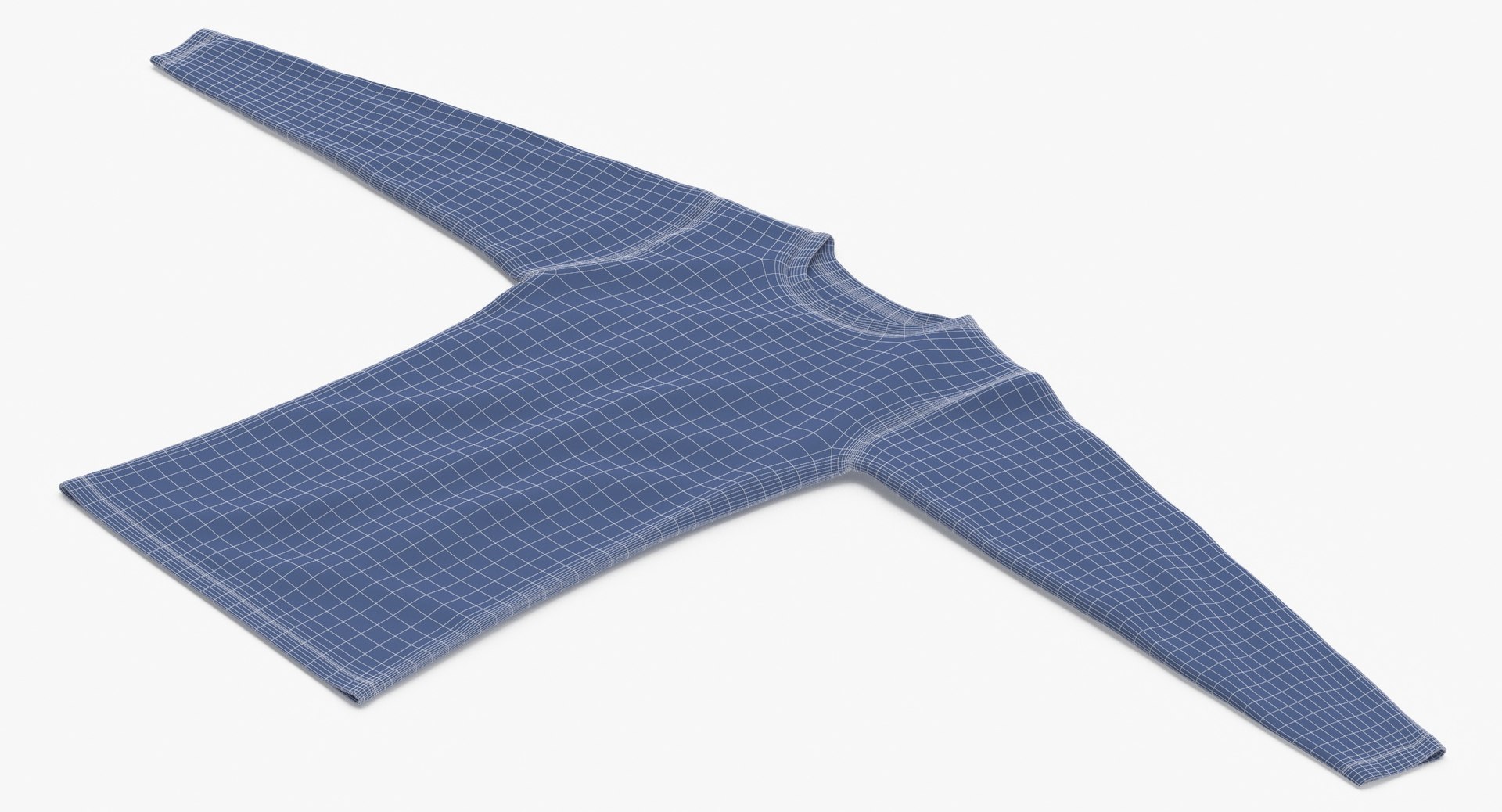 3D Long Sleeve Flat Female Crew Neck Pose 03 White Blank And Branded ...