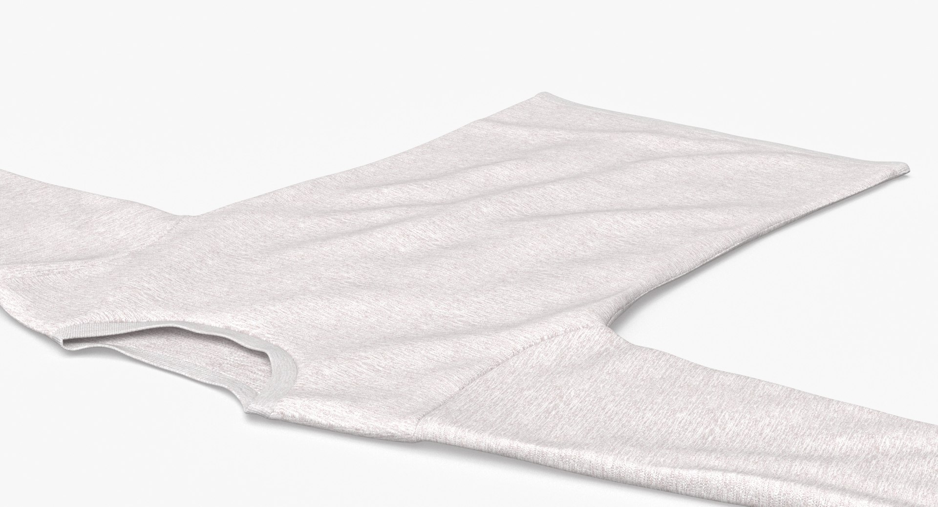 3D Long Sleeve Flat Female Crew Neck Pose 03 White Blank And Branded ...