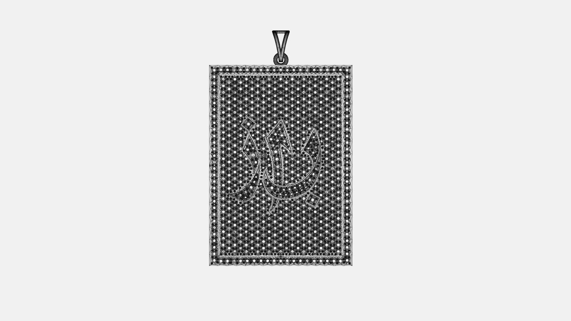 Allah Islamic Diamond Pendant - 0074 3D Model - TurboSquid 2352170