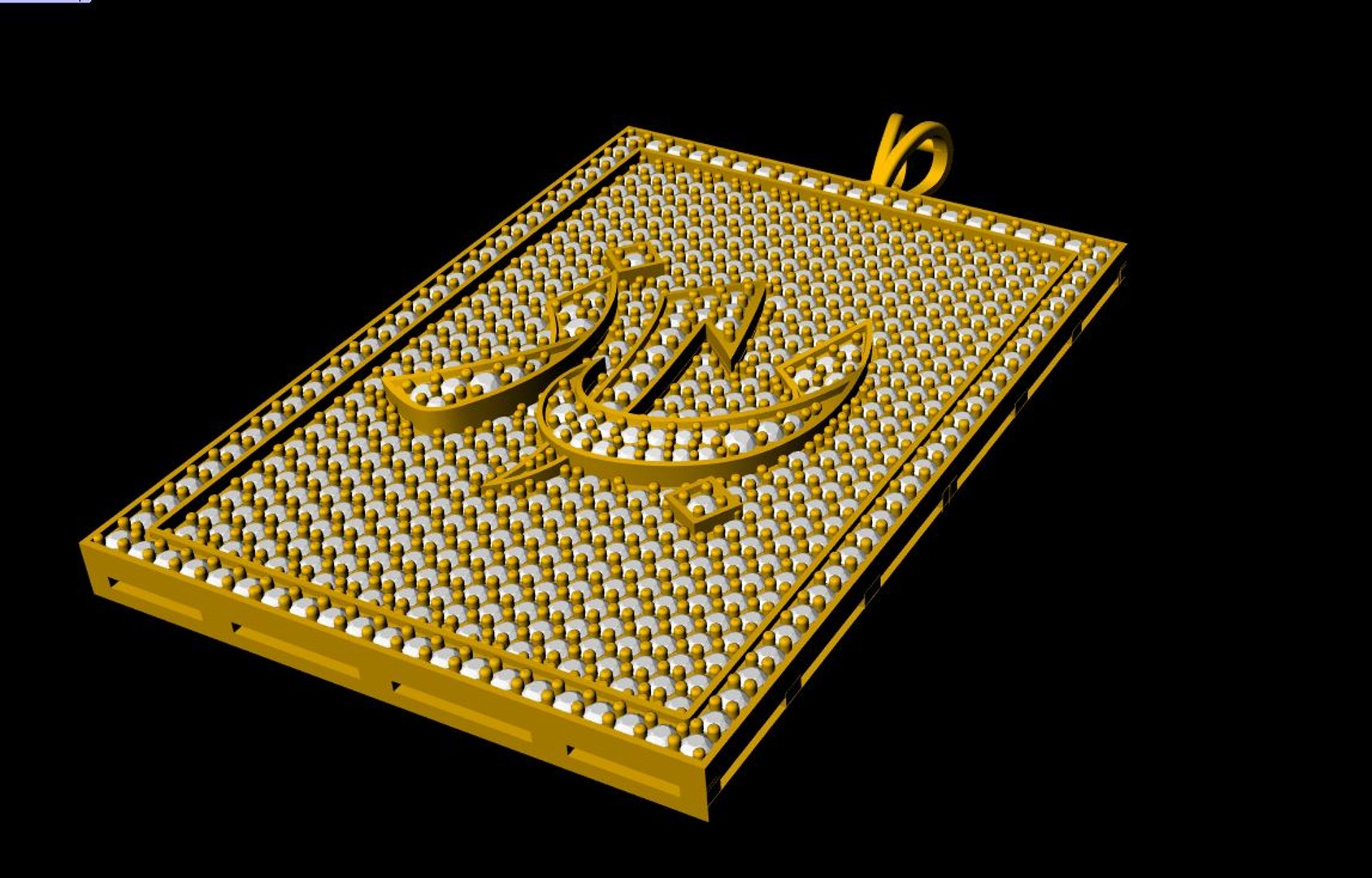 Allah Islamic Diamond Pendant - 0074 3D Model - TurboSquid 2352170