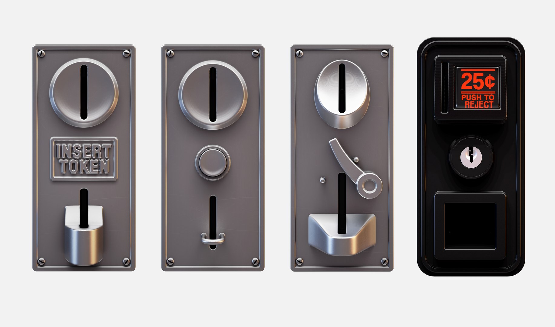 Retro Coin Token Slot Model - TurboSquid 1625723