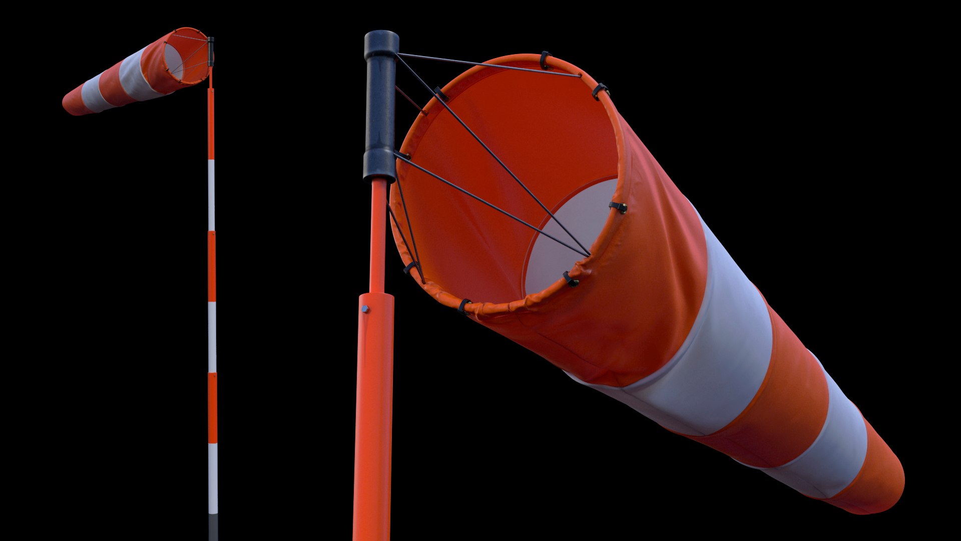 3D Striped Windsock 15 Knots Wind Speed Model - TurboSquid 2025461